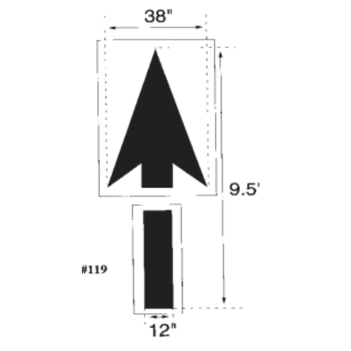 119- Federal Straight Arrow- 38" x 9.5ft- 1/8" Plastic – Evangeline ...