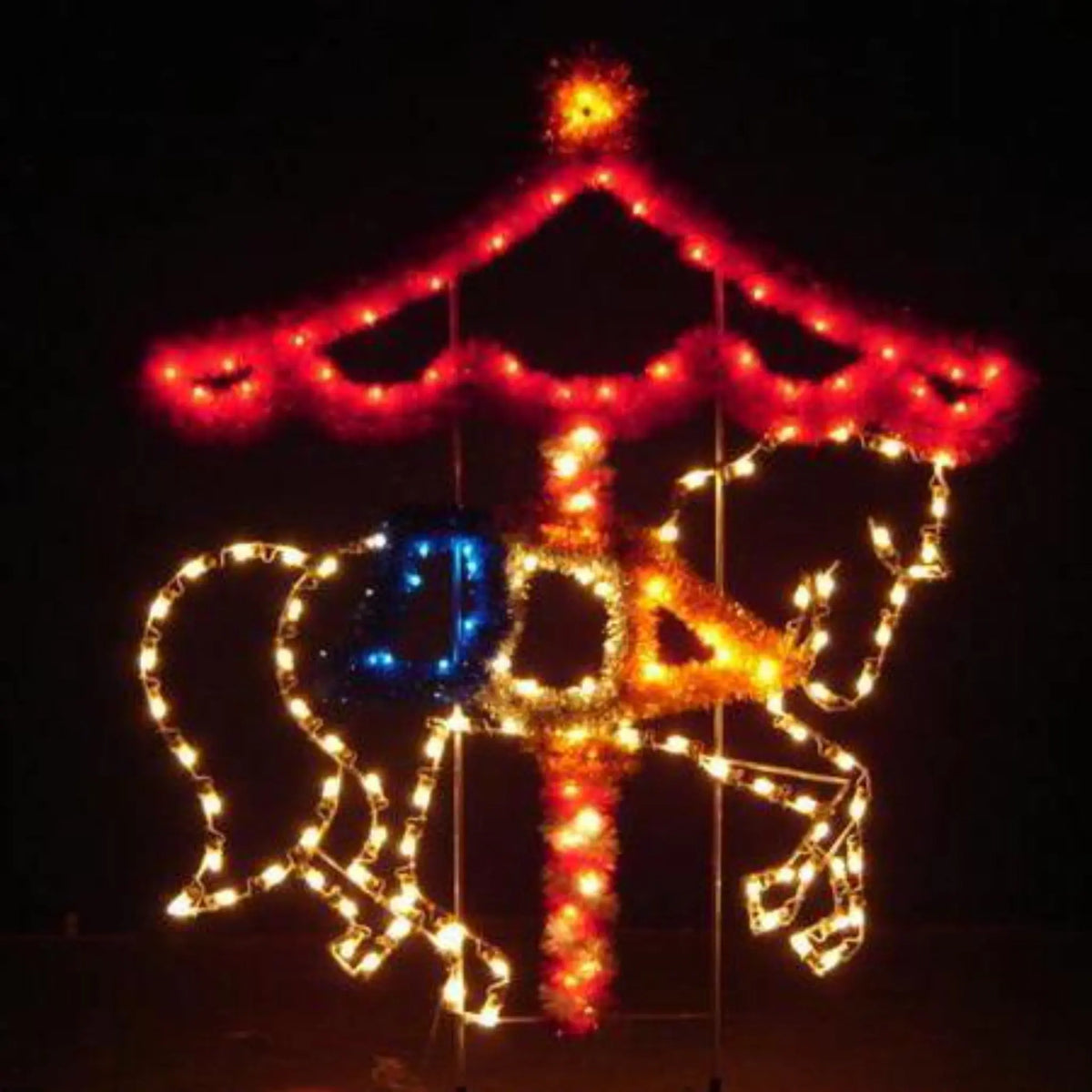 Single Horse Carousel - Commercial Outdoor Christmas Yard Decorations ...