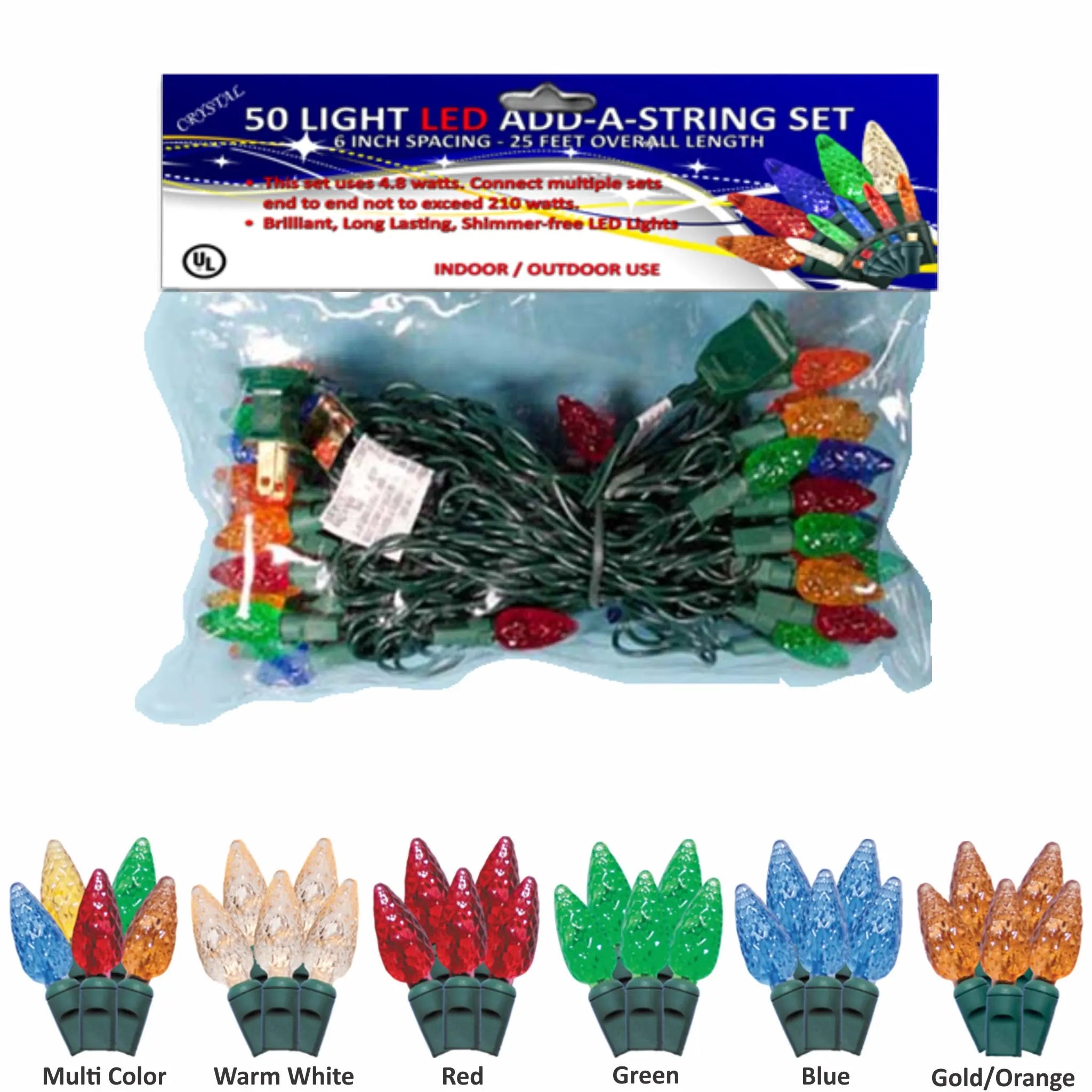 C6 Led Christmas Lights Colorwave LED C6 String Light Set Color