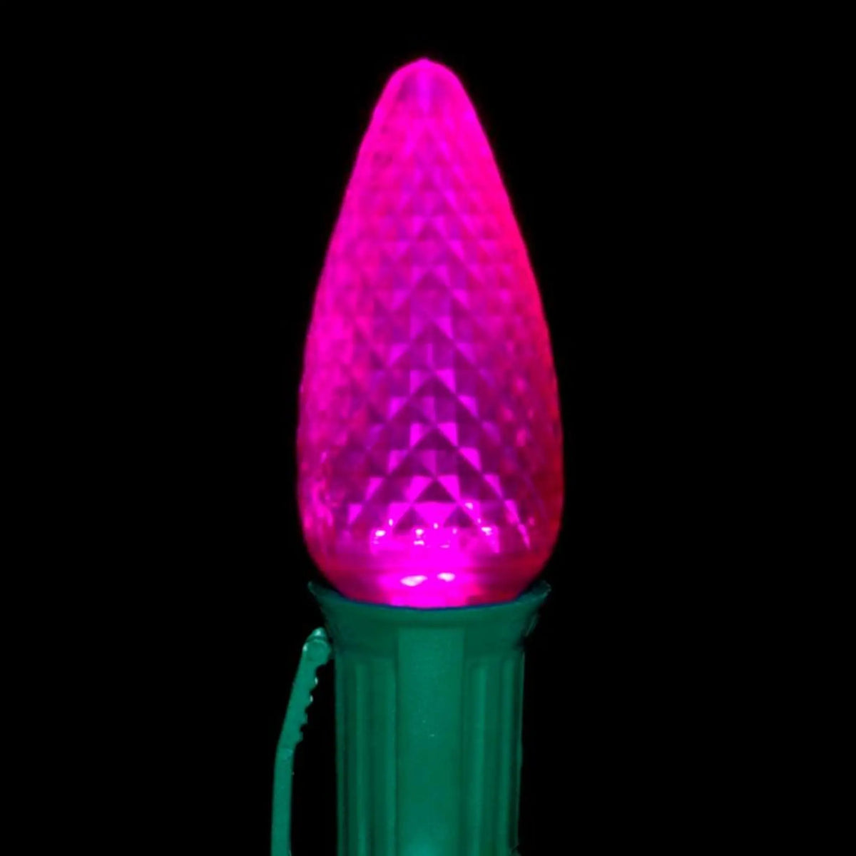 C9 Pink LED Light Bulbs | Faceted | PK-25 – Evangeline Specialties