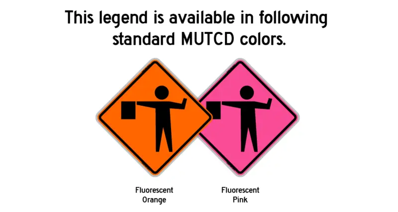 W20-7 Flagger Symbol - Roll Up Sign – Evangeline Specialties