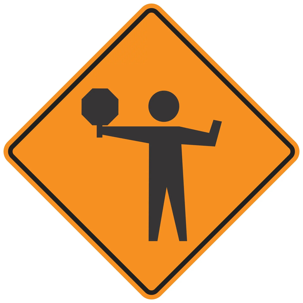 W20-7 Flagger Symbol With Paddle - Roll Up Sign – Evangeline Specialties