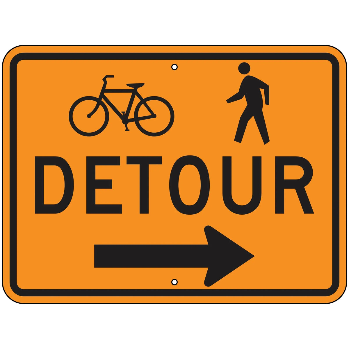 M4-9AR Bicycle And Pedestrian Detour Right Sign 30"x24" – Evangeline ...
