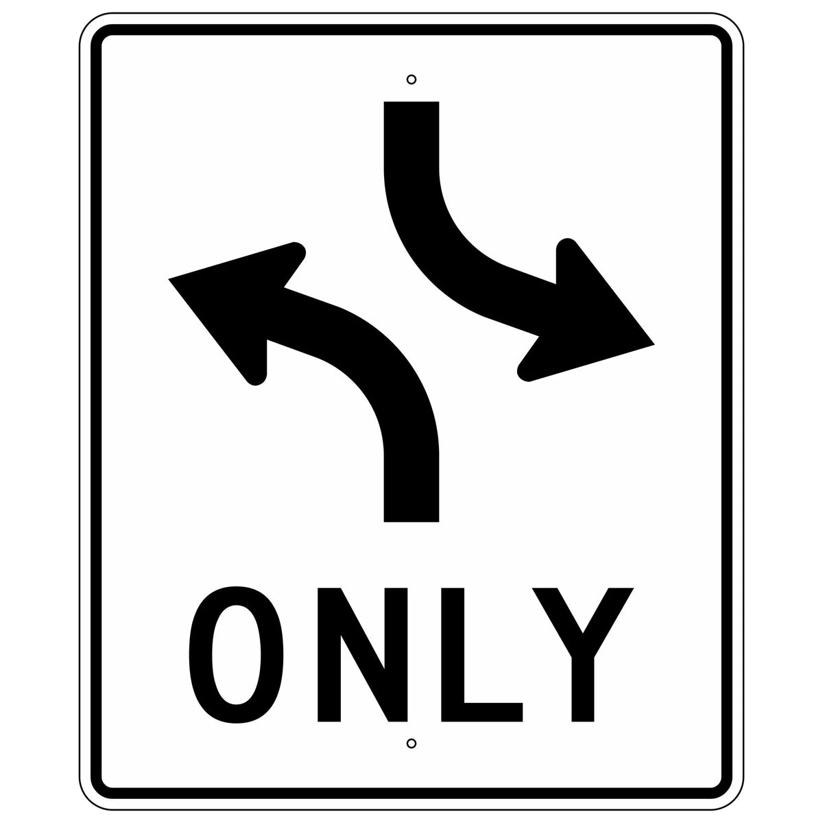 R3-9A Two-Way Left Lane Turn Only Sign 30"X36" – Evangeline Specialties