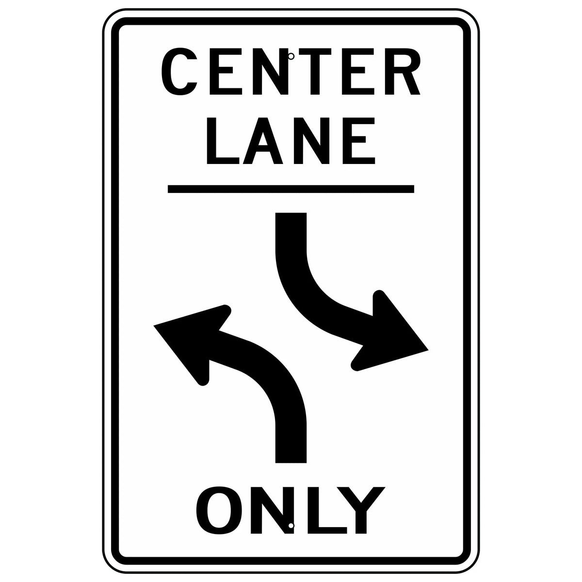 R3-9B Two-Way Left Turn Only Sign 24"X36" – Evangeline Specialties