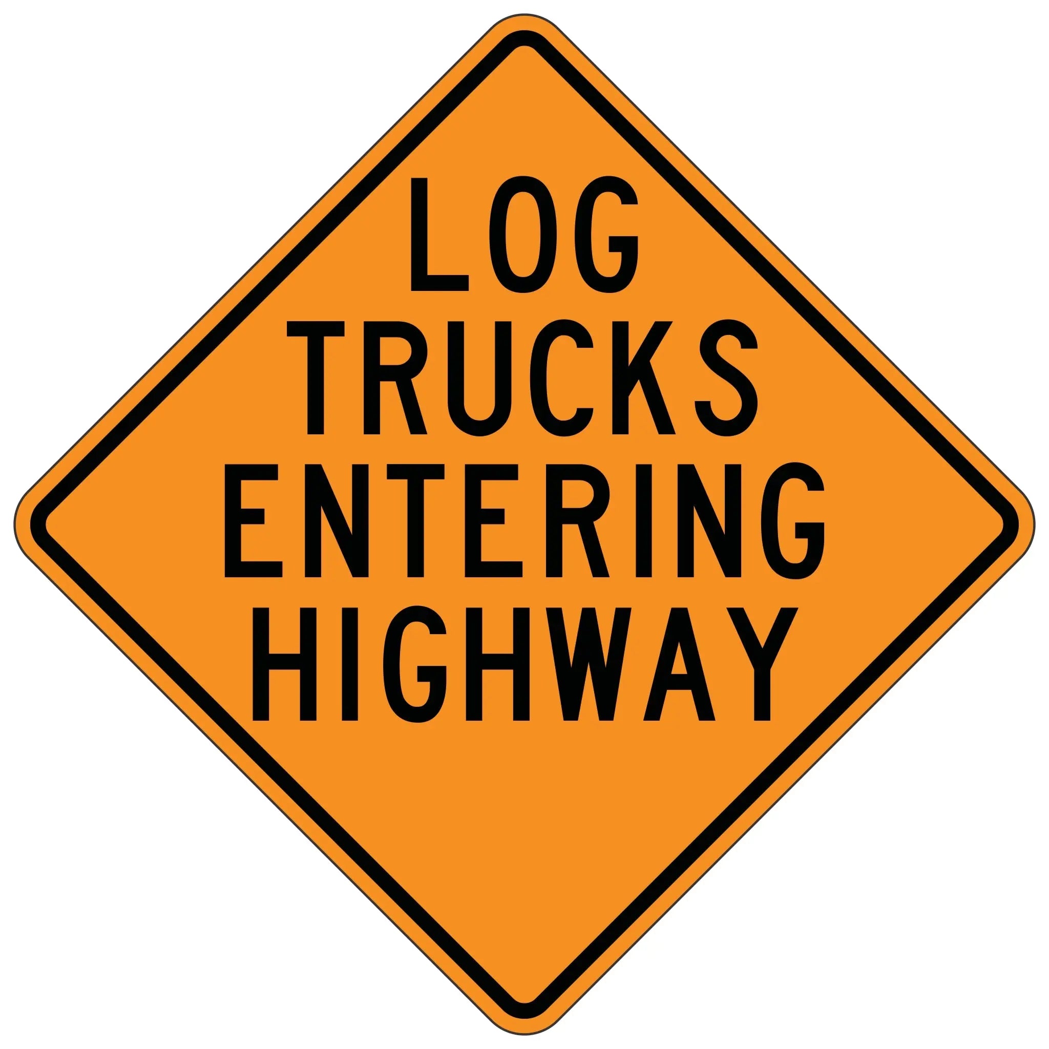 Log Trucks Entering Highway - Roll-Up Sign – Evangeline Specialties