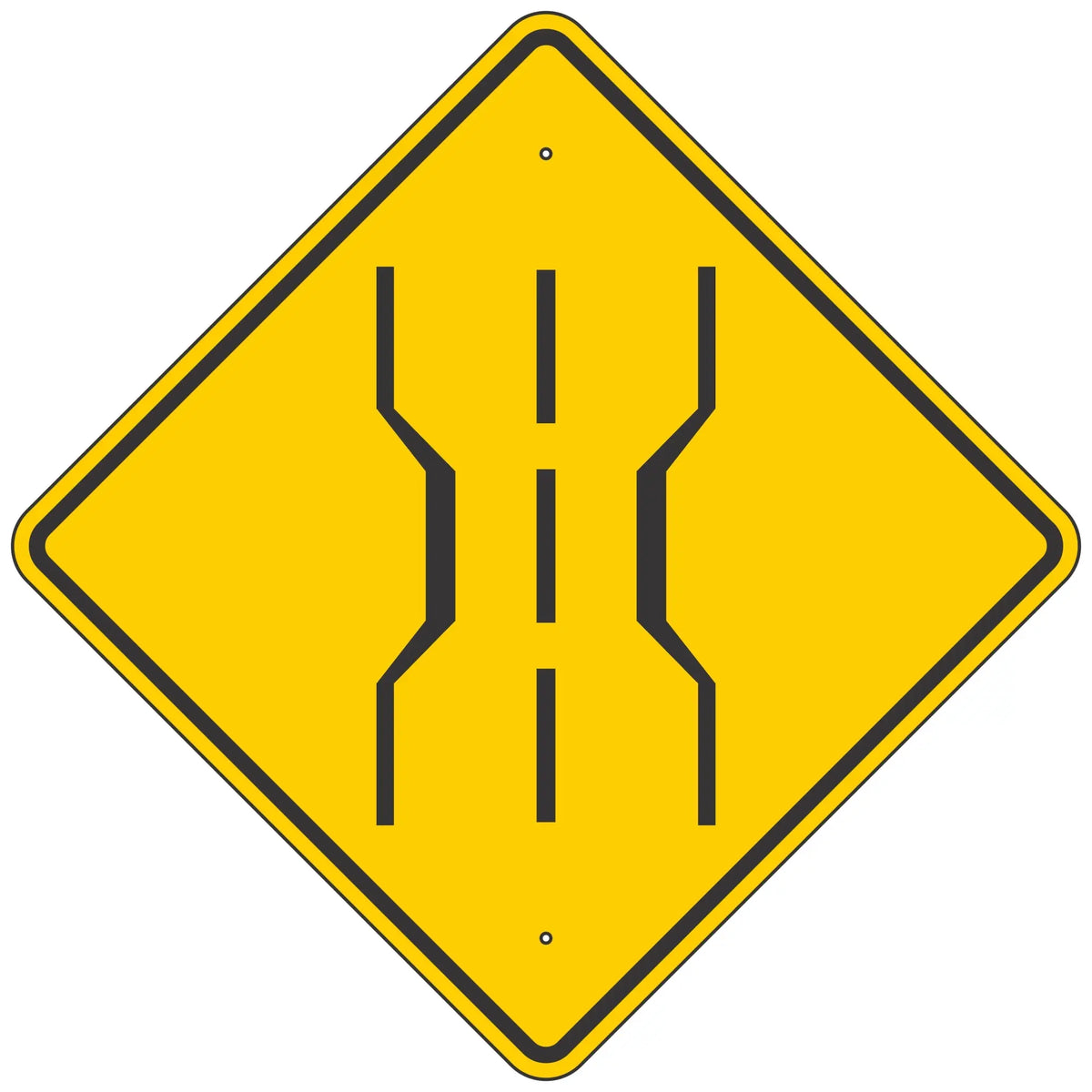 W5-1A Road Narrows Symbol Sign – Evangeline Specialties